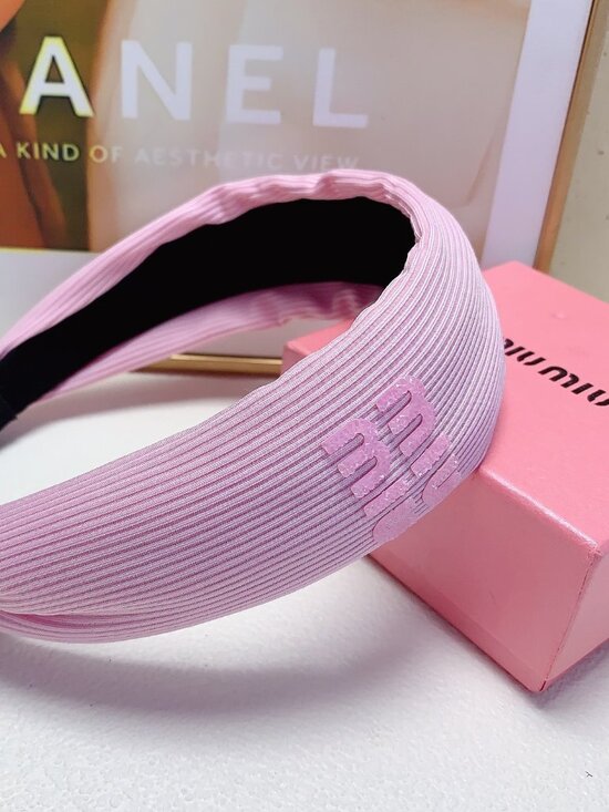 Miu Miu | Accessories | Miumiu Classic Logo Headband Pink Gentle Style ...